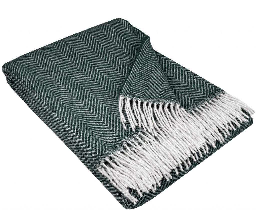 Vuneno Tamno Zeleno Ćebe - Vuna