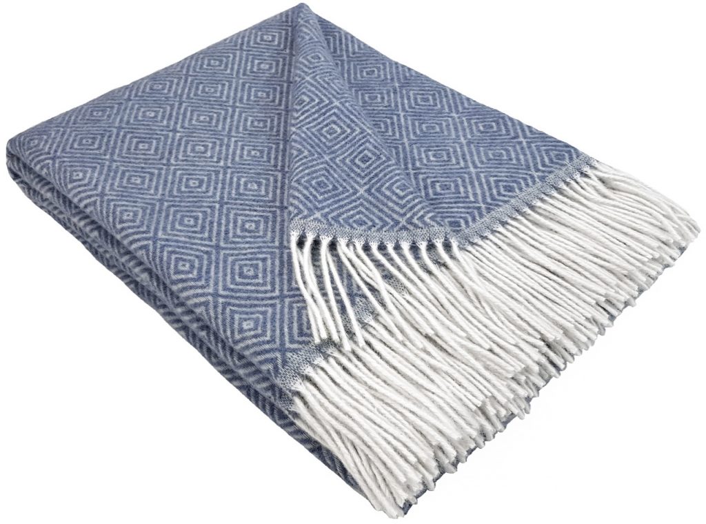 Vuneno Kocka Plavo Ćebe - Vuna